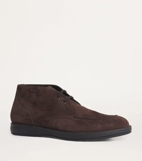 Brioni Suede Ankle Boots - Brown