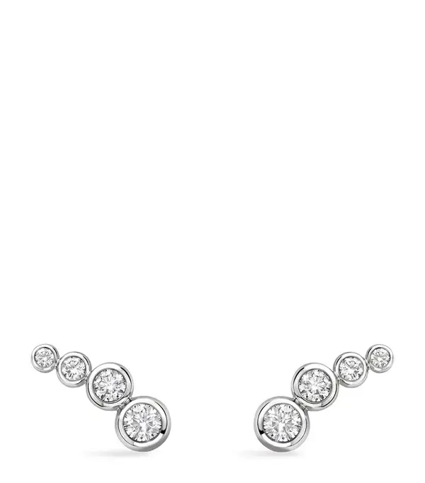 BOODLES Platinum And Diamond Drop Earrings - Silver