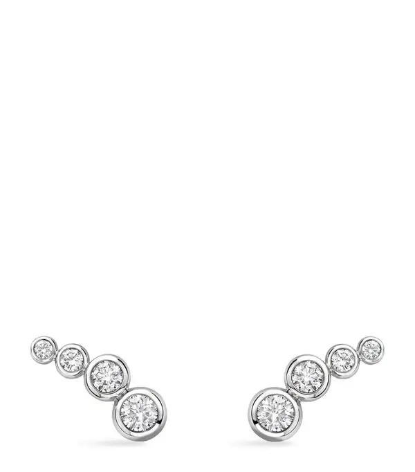 BOODLES Platinum And Diamond Drop Earrings - Silver