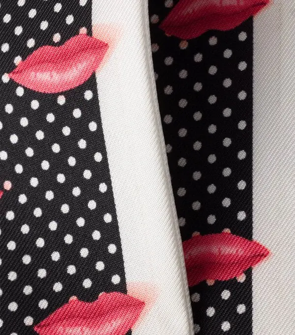 Prada Silk Printed Skinny Scarf - Black