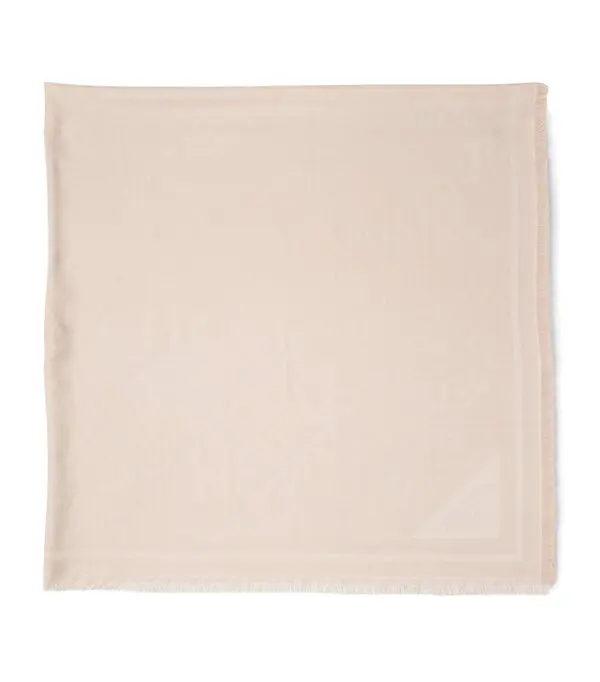 Prada Silk-wool Logo Scarf - Neutral
