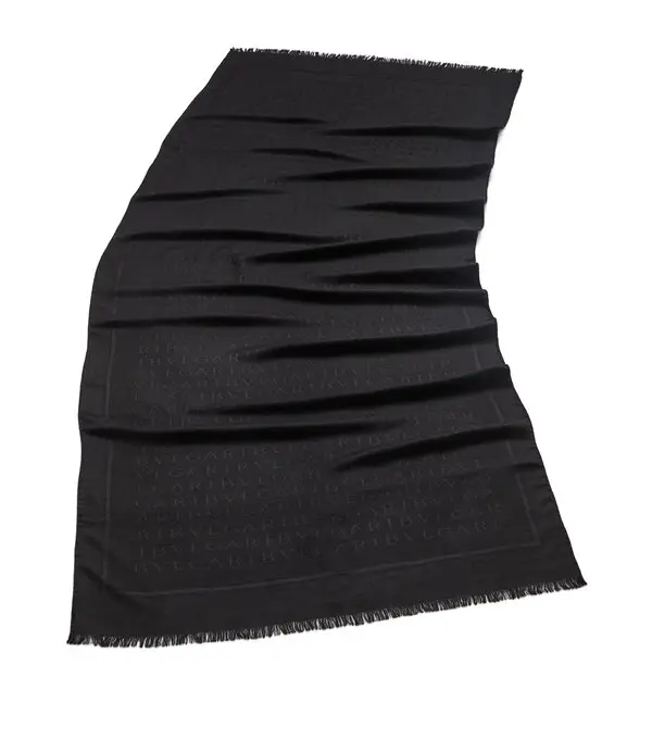BVLGARI Logomania Lettere Maxi Print Scarf - Black