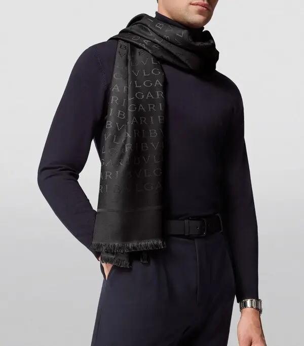 BVLGARI Logomania Lettere Maxi Print Scarf