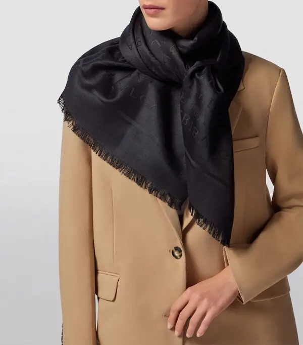 BVLGARI Logomania Lettere Maxi Print Scarf