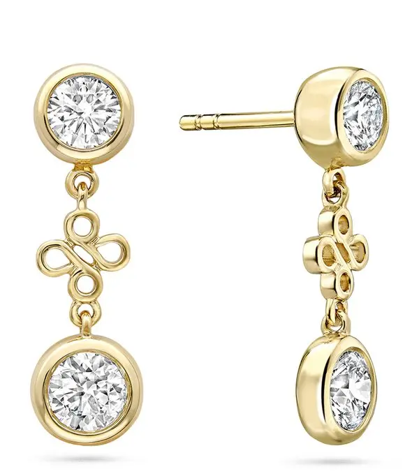 BOODLES Gold And Diamond Drop Earrings - Yellow