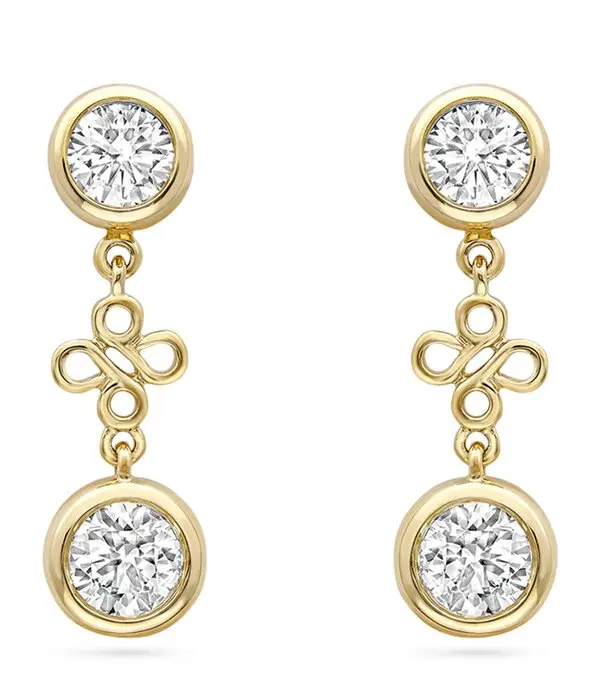 BOODLES Gold And Diamond Drop Earrings - Yellow