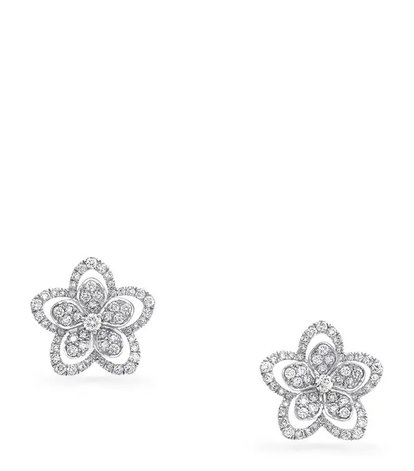 Graff Diamond Wild Flower Stud Earrings - White