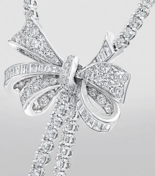 Graff Gold Diamond Bow Necklace