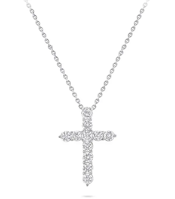 Graff Diamond Cross Pendant Necklace - White