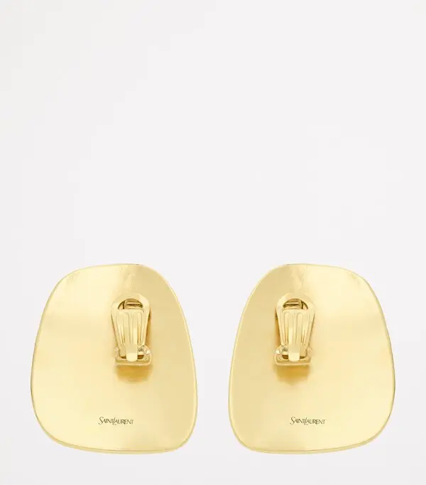 Saint Laurent Cabochon Clip-on Earrings - Metallic