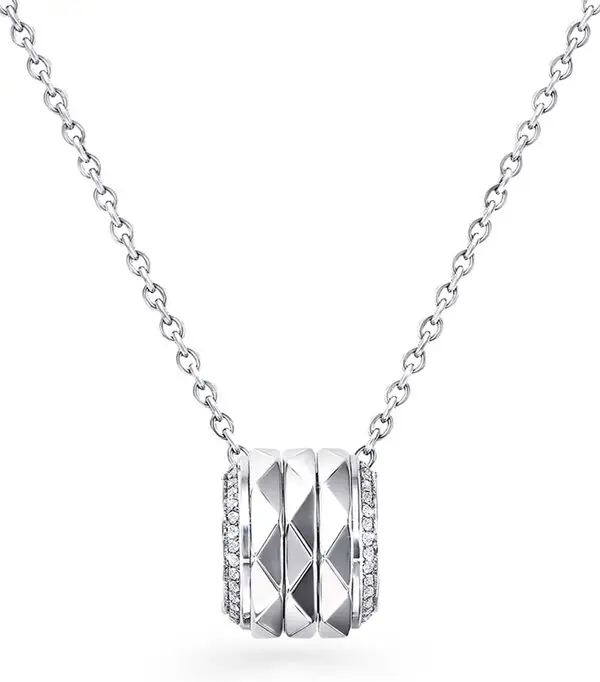 Graff 18k Gold Diamond Pendant Necklace - White