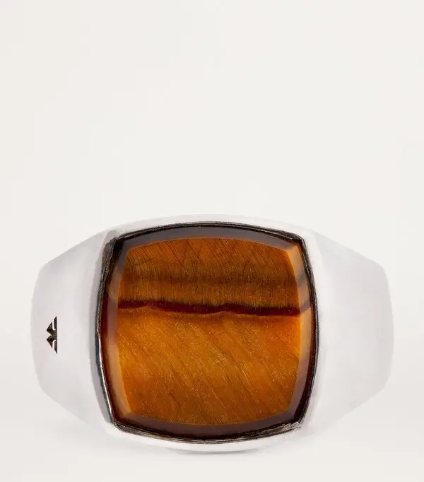 Tom Wood Sterling Cushion Tiger Eye Ring