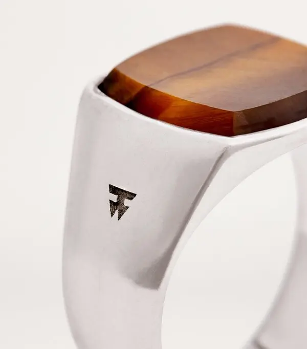 Tom Wood Sterling Cushion Tiger Eye Ring