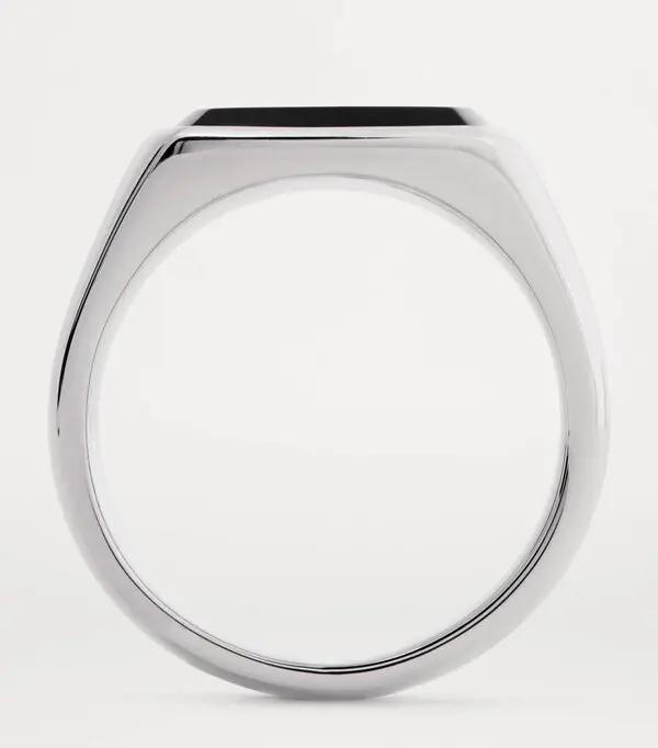 Tom Wood Sterling Onyx Signet Ring