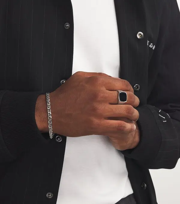 Tom Wood Sterling Onyx Signet Ring