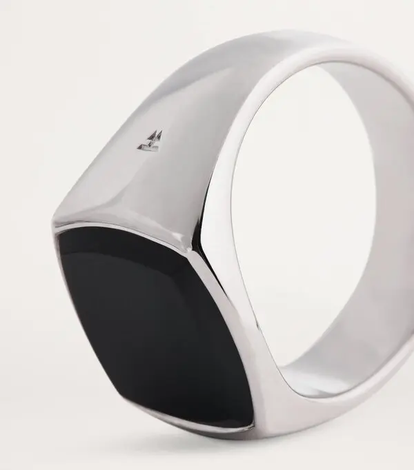 Tom Wood Sterling Onyx Signet Ring