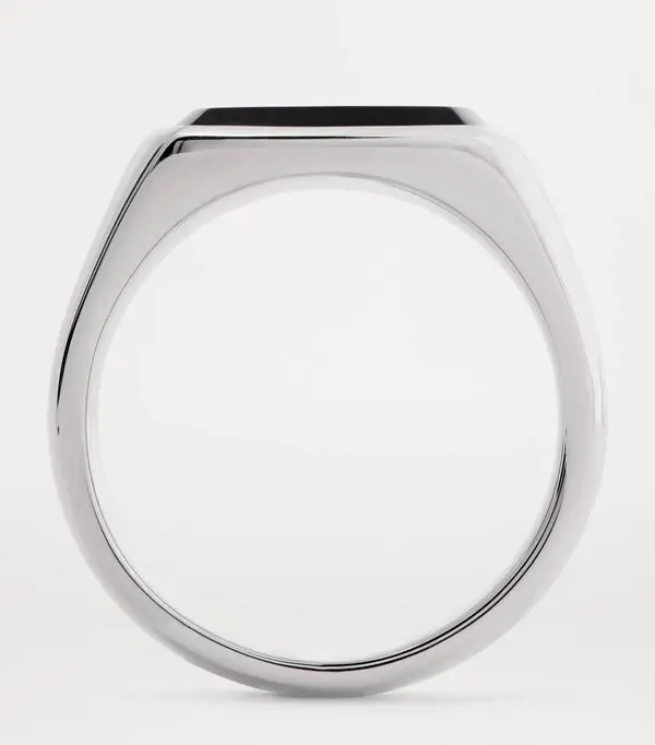 Tom Wood Sterling Onyx Signet Ring