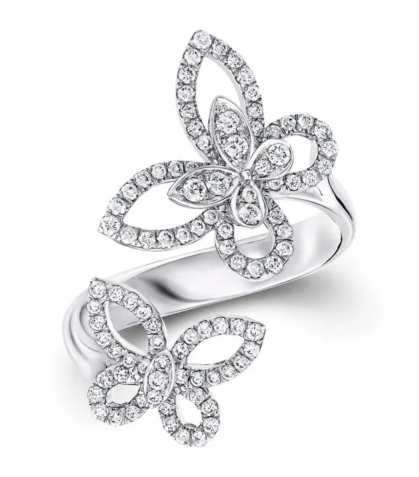 Graff Diamond Butterfly Ring In Gold - White