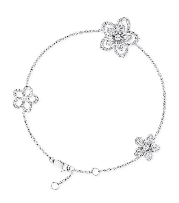 Graff Gold And Diamond Wild Flower Bracelet - White