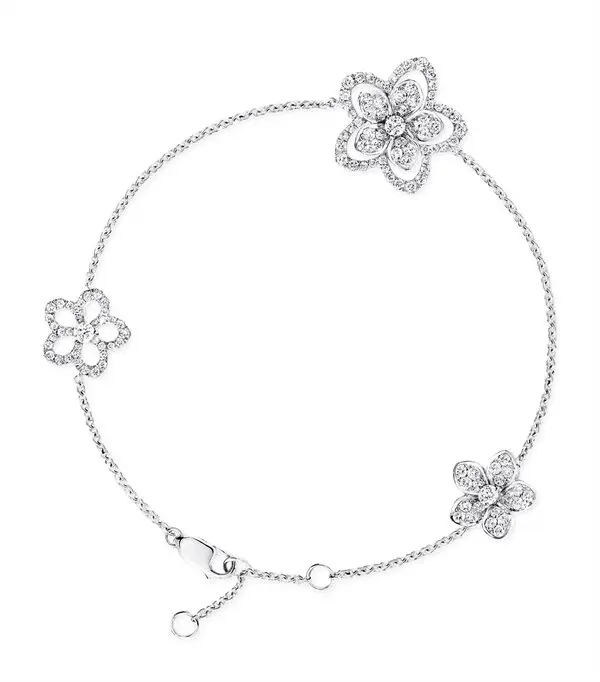 Graff Gold And Diamond Wild Flower Bracelet - White