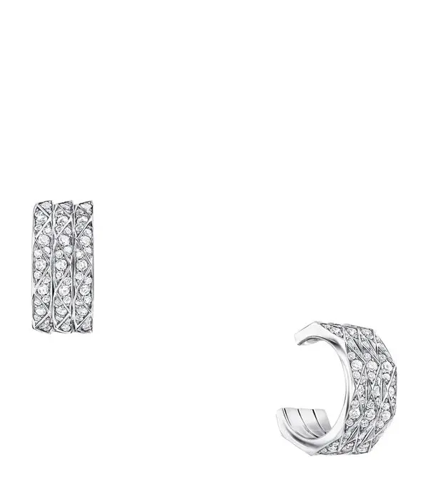 Graff Gold And Diamond Laurence Signature Triple-hoop Earrings - White