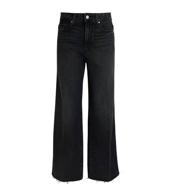 Paige Anessa Wide-leg Cropped Jeans - Black