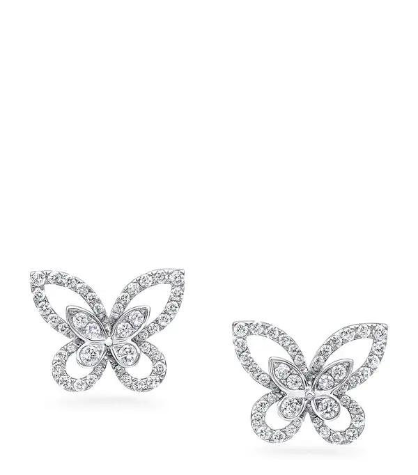 Graff Diamond Butterfly Stud Earrings - White