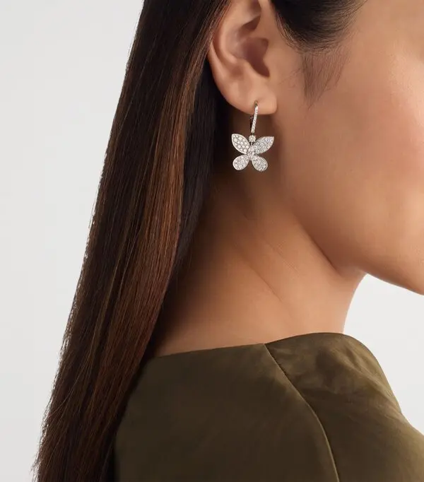Graff Gold And Diamond Pavé Butterfly Drop Earrings