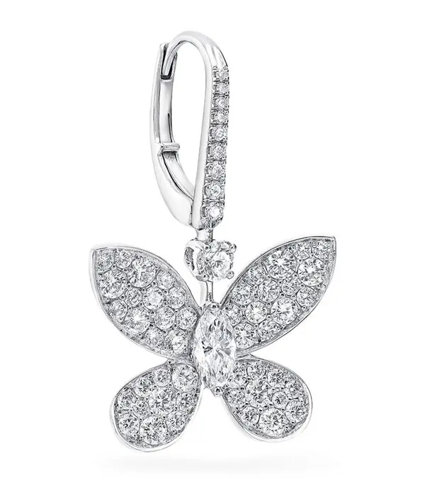Graff Gold And Diamond Pavé Butterfly Drop Earrings