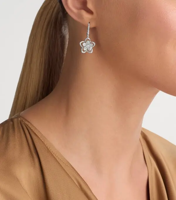 Graff Gold Diamond Wild Flower Earrings