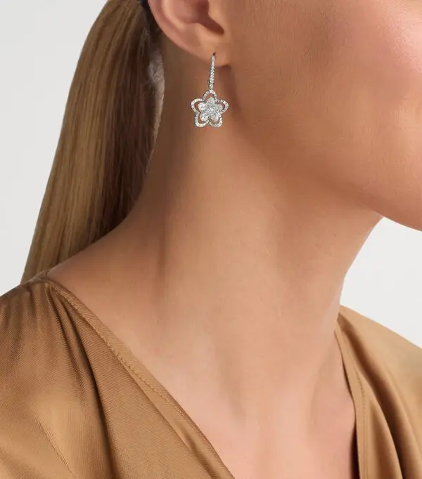 Graff Gold Diamond Wild Flower Earrings