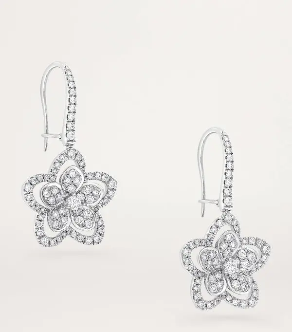 Graff Gold Diamond Wild Flower Earrings