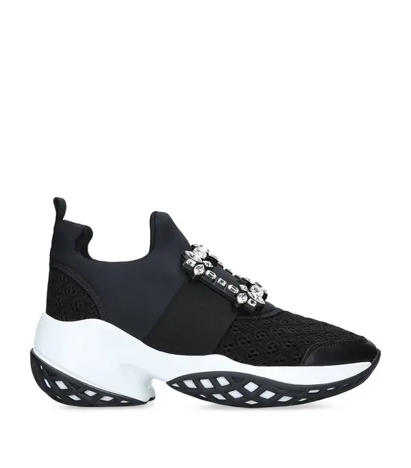 ROGER VIVIER Embellished Buckle Sneakers - Black