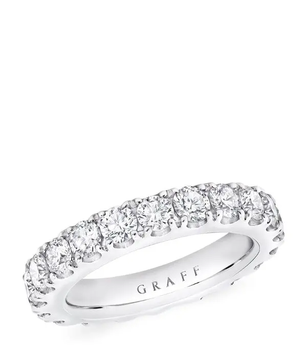 Graff Platinum And Diamond Classic Eternity Ring - Silver