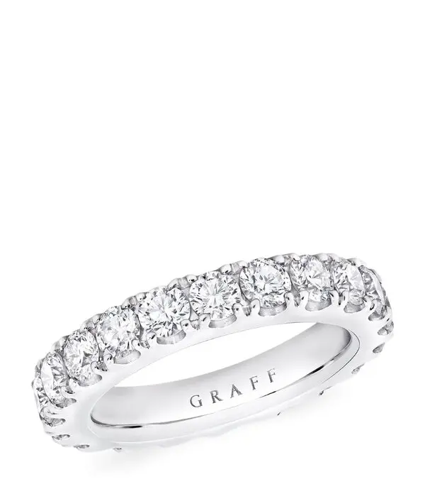 Graff Platinum And Diamond Classic Eternity Ring - Silver