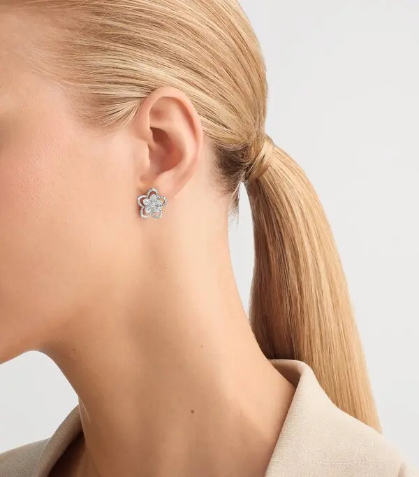 Graff Gold And Diamond Wild Flower Earrings