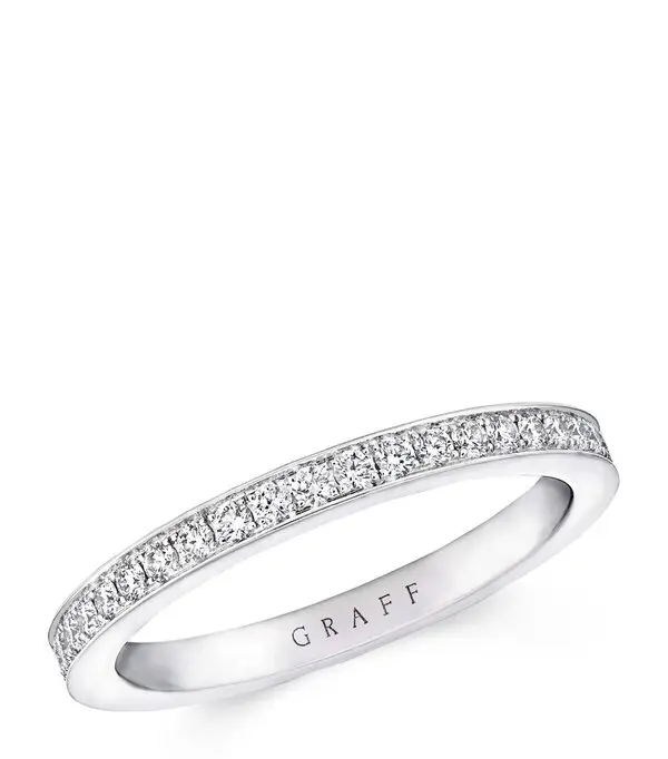 Graff Platinum And Diamond Eternity Ring - Silver