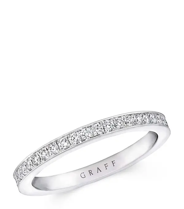 Graff Platinum And Diamond Eternity Ring - Silver