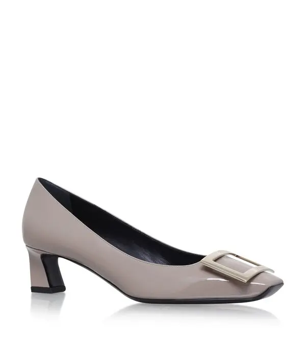 ROGER VIVIER Belle Vivier Buckled Block Heel Pumps - Brown