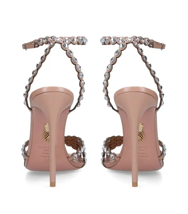AQUAZZURA Crystal Embellished Tequila Sandals - Pink