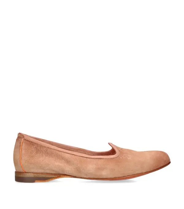 Santoni Suede Loafers - Beige