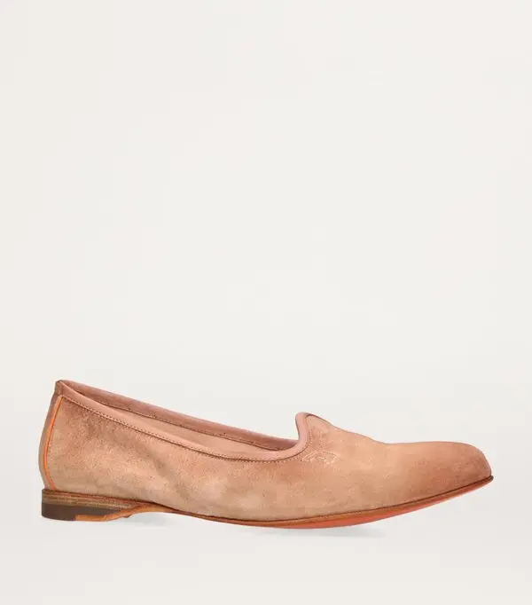 Santoni Suede Loafers - Beige