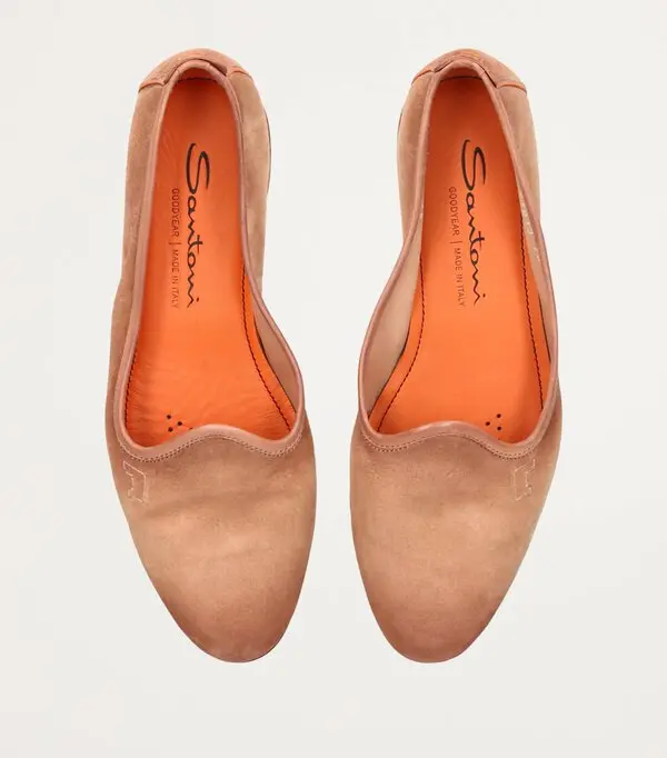 Santoni Suede Loafers - Beige