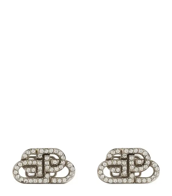 Balenciaga Embellished Bb Stud Earrings