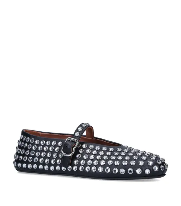 Alaïa Embellished Ballet Flats - Black