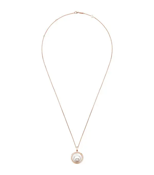 Chopard Happy Spirit Rose And Diamond Necklace - Gold
