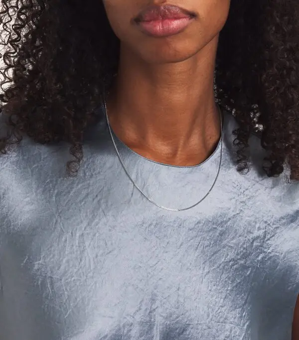 ASTRID & MIYU White Gold Chain Necklace