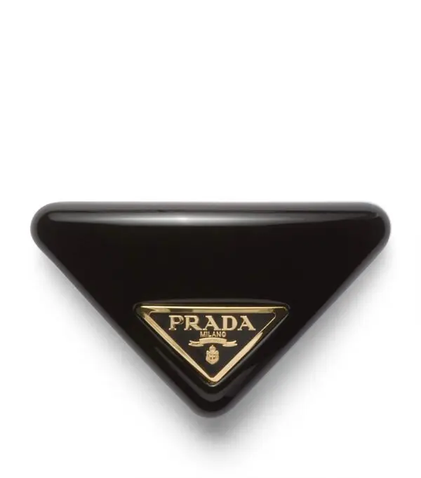 Prada Plexiglass Triangle Hair Clip - Black