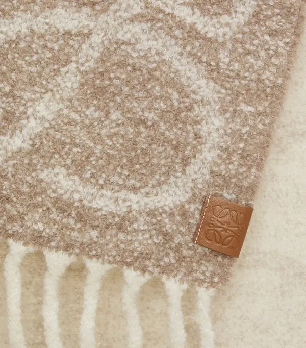 Loewe Alpaca-blend Anagram Scarf - Beige