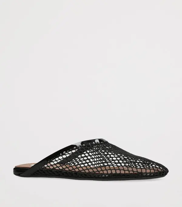 Alaïa Fishnet Mules - Black